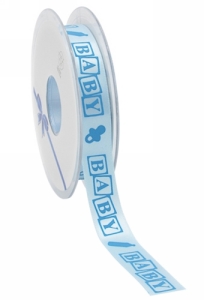 Luxe Satijn Lint Baby Speen & Fles Blauw 15mm x 25meter Krabbendam ...