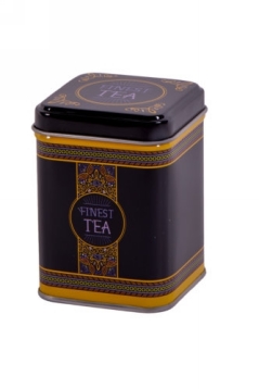 Blikken Finest Tea vierkant 50gam 6x6x6cm 24stuks Krabbendam Kadoverpakking