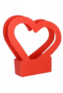 Korf met Hartvorm Rood Klein 18x7x8cm 10stuks Krabbendam Kadoverpakking