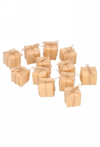 Strooi Kraft Kadootjes met Touwtje 3cm 12stuks Krabbendam Kadoverpakking