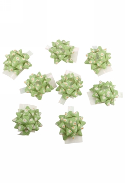 Mini Bows Strik Eco Gerecycled Groen Flower R50mm Met Plakker 50stuks ...