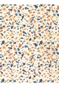 Kadopapier Gras Terrazzo Tile Brown & Blue & Yellowmetallic 70cm x 20 ...