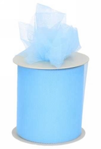 Tule Lint Licht Blauw 100mm x 50meter Krabbendam Kadoverpakking